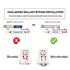 JOMITOP 4 Ft T8 LED Tube Light 22W G13 Base 5000K Daylight White,Ballast Bypass Required, Dual-End Powered, 60W Replacement LED Bulb Lights, 2640 Lumens, Clear Cover, AC 85-277V Pack of 4