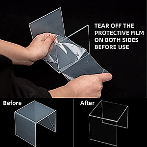 ihomecooker 12 Pack Clear Arylic Display Risers(4"×3"×2") &8 Pack Clear Arylic Display Risers(4"×4"×4") (20 Items)