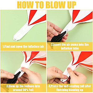 9 Pack Circus Balloons - LIYDE Circus Decorations Star Balloons Circus Theme Party Decorations Carnival Decorations 22 Inch 360 Degree 4D Carnival Balloons (White and Red)