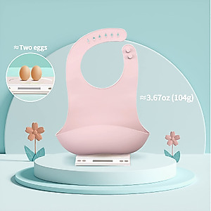 Maveek Silicone Baby Bibs for Eating, Drool Bibs for Babies Gender Neutral Toddler Bandana Bibs Food Catcher for Baby Boys and Girls, Waterproof Soft Non Messy Dusky Pink + Dusky Blue (12-36 Months)