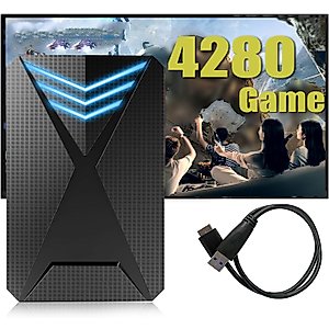 jmaisiu Retro Game Console HDD 2T, Hyper Base LBox with 4280 Hot Retro Games, Launchbox Game System with 18 Emulator Console, Plug and Play for Win 8.1/10/11, Up to 6GB/s, 5400 RPM