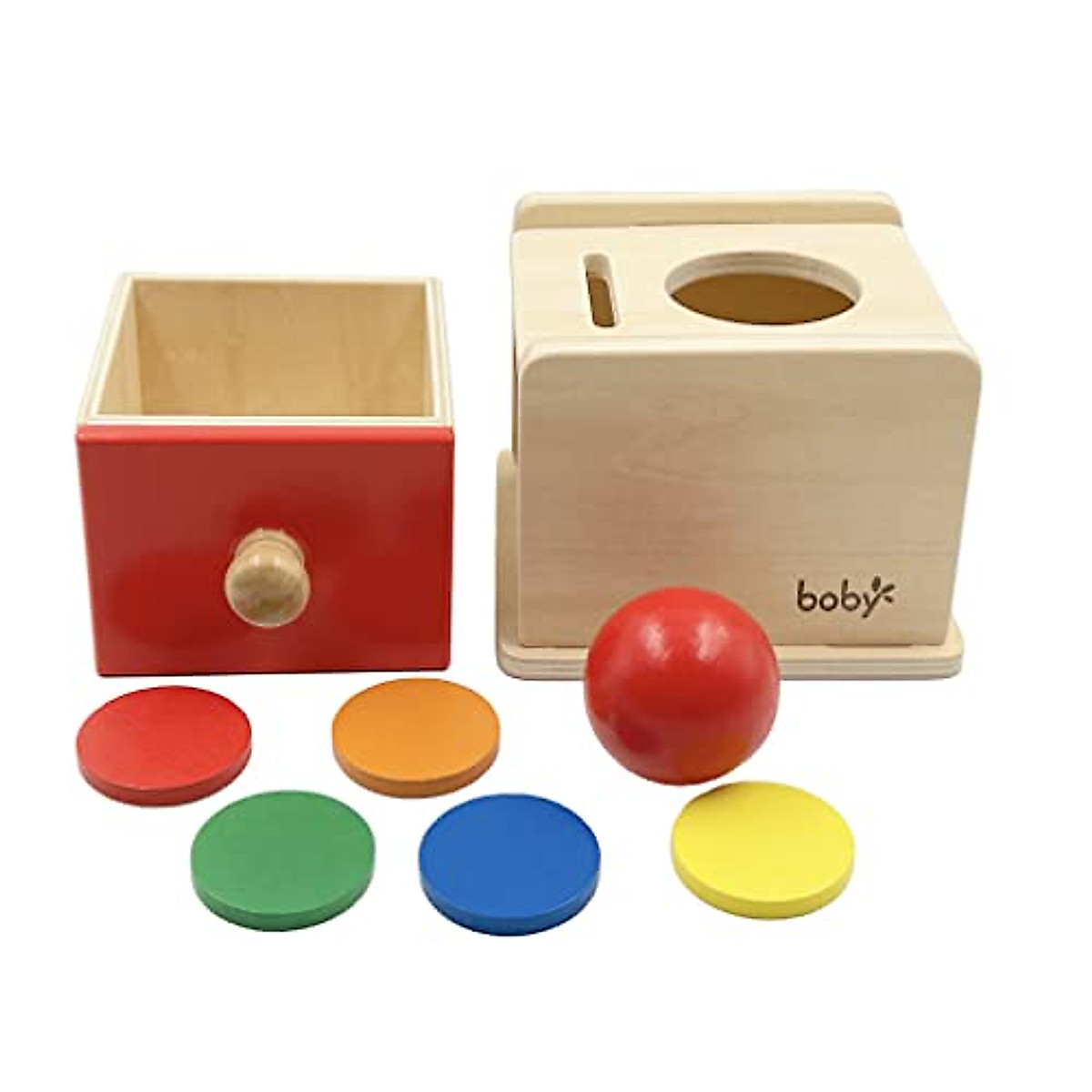 Dailyfunn Montessori Toys Coin&Ball 2-in-1 Drop Box Object Permanence Box for Infant Baby Preschooler 6-24 Months