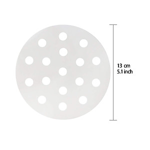 iRUNTEK Air Fryer Parchment Paper Liners, 100pcs 5 inch Perforated Parchment Paper for Air Fryer, Premium Extra Strong & Non-Stick Bamboo Steamer Liners for Air Fryers, Baking, Cooking