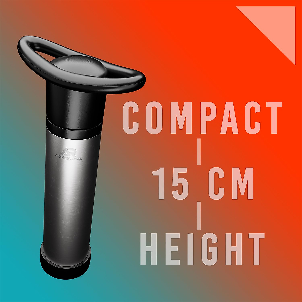 Aksesroyal Wine Pump with Valve Wine Stoppers (Silver 6 Stoppers)