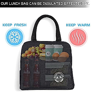 DEABOLAR NW Lunch Bag Insulated Lunch Bag Women or Men，Waterproof and Reusable Lunch Box for Women Men OfficeChildrenSchool Picnic，High Capacity Striped Lunch Bags for Women or Men