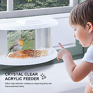POOKULA Window Bird Feeder, 180° Clear View Bird Feeder, Durable and Elegant in-Window Bird Feeder for Watching Birds - Embrace The Delight of Bird Feeder.
