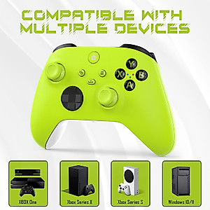 fuxinya Wireless Controller Wireless PC Gamepad with 2.4GHZ Wireless Adapter Compatible With Xbox Series X/S、Xbox One、Windows 10/11（Electric Volt）