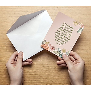 Better Office Products 50 Pack Inspirational Christian Greeting Cards with Envelopes, 6 Bible Verses, 6 Designs, 4x6 Inch, Scripture Notecards for All Occasions,(Floral Harvest)