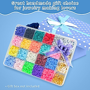 Zoyomax Friendship Bracelet Kit,4880 Pcs Clay Beads for Bracelet Making,6mm 20 Colors Flat Round Polymery Heishi Beads, Letter Beads and Elastic Strings for DIY Bracelets Necklace Jewelry Making