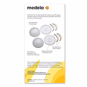 Medela SoftShells Breast Shells for Flat or Inverted Nipples, Discreet Breast Shells for Your Unique Body, Flexible and Easy to Wear, Made Without BPA