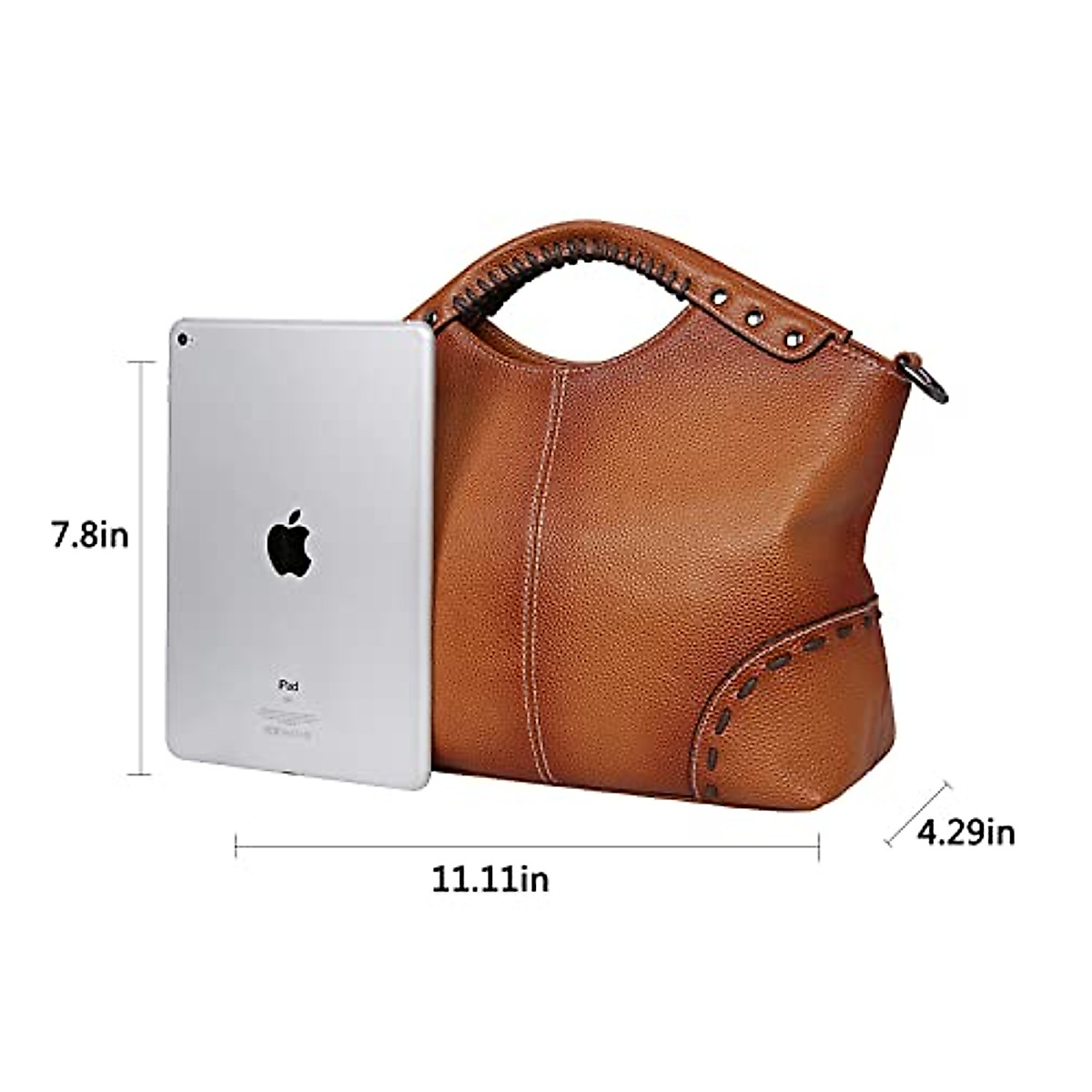 HESHE Genuine Leather Purses for Women Vintage Handbag Designer Satchel Ladies Shoulder Bag Crossbody Purse