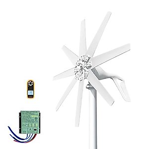 Smaraad 600W 24V Wind Turbine Generator, Wind Generator Kit with Charge Controller, Wind Power Generator for Marine, RV, Home, Windmill Generator Suit for Hybrid Solar Wind System
