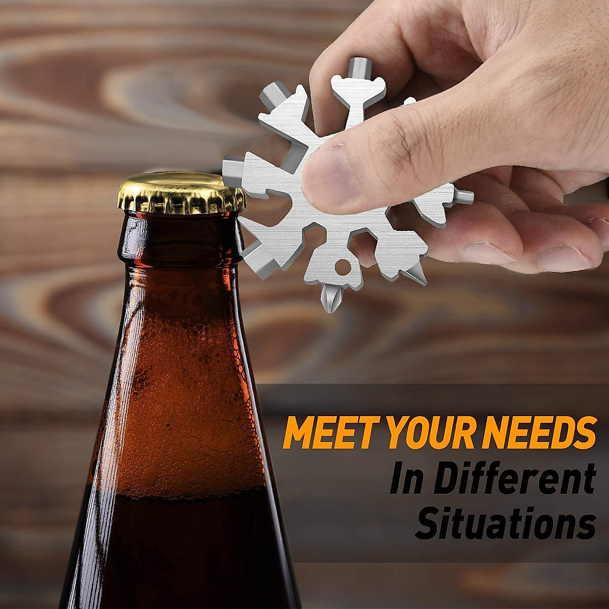 Bottle Opener Flat Phillips Screwdriver Kit/Wrench Keychain Gadgets Outdoor (Silver)