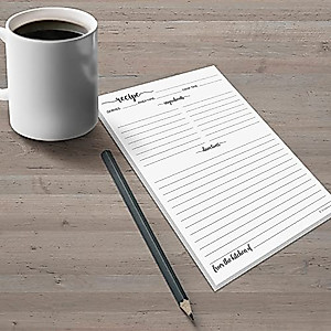 321Done Recipe Paper 5.5x8.5 White, 50-Pack, Made in USA, Blank Recipe Paper to Write in Your Own Recipes, Minimalist Half-Letter Size Refill Pages for Recipe Binder, Recipe Box, Recipe Organizer