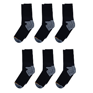 Foemo 6 Pairs of Performance Socks for Men - Versatile and Supportive, with Reinforced Heel and Toe (Black)