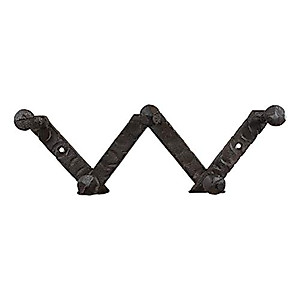 Ebros Cast Iron Vintage Rustic Industrial Farmhouse Railroad Nail Spikes 5 Peg Wall Hooks Western Vintage Multi-Purpose Hanger Plaque for Coats Hats Keys Clothing Towel Pet Leash