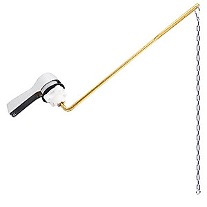 Hibbent Universal Front Mount Toilet Handle Tank Flush Lever Replacement Handle with Stainless Steel Flapper Chains for Most Front Mount Toilets- Chrome Finish Toilet Handle