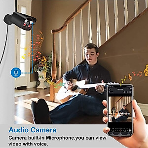 WESECUU 3MP Wireless Security Camera with Human Detection, Mobile App Alert, Floodlight, Audio, Waterproof, Outdoor, Only Wireless Security Camera System Expansion, Power Adapter NOT Included