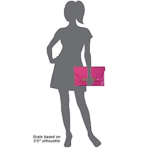 JNB Women's Slip-through Chain Envelope Clutch Fuchsia