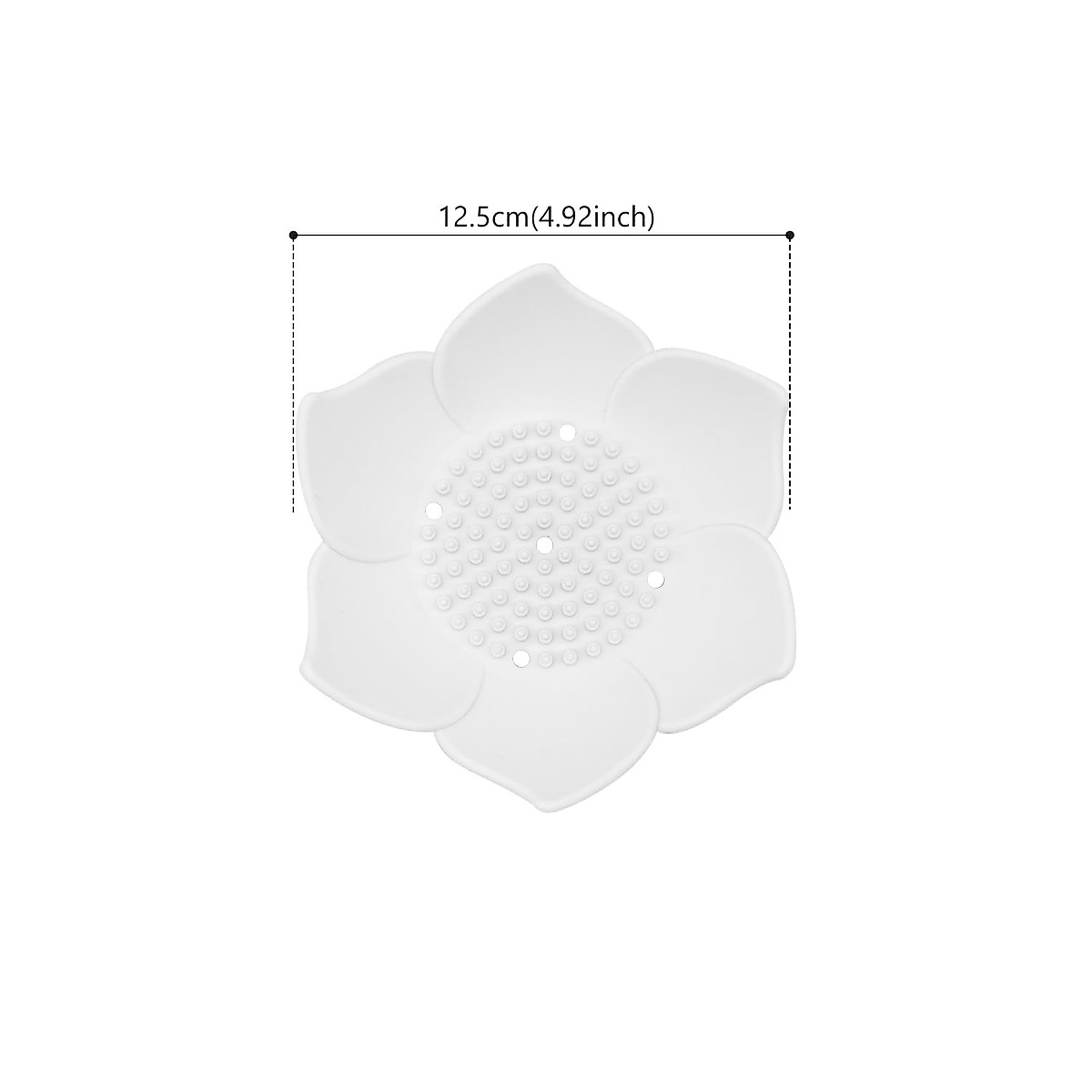 Dohia Soap Dishes with Draining Lotus Shower Steamer Tray Silicone Bathroom Soap Tray with Drain Non-Slip Soap Holder Floral Shaped Soap Saver D1-LHXZH (White)