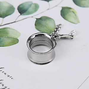 ZS Vintage Moon Dangle Ear Tunnels Plug Stainless Steel Screw Ear Gauge Feather Chain Ear Expander Flesh Tunnels Piercing (Moon,4g(5mm))