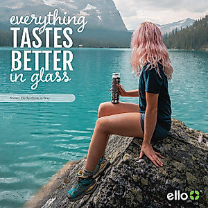 Ello Syndicate 20oz Reusable Glass Water Bottle with One-Touch Leak Proof Flip Lid and Protective Non-Slip Silicone Sleeve and Carry Loop for Coffee, Tea and Water, BPA-free, Dishwasher Safe, Mint