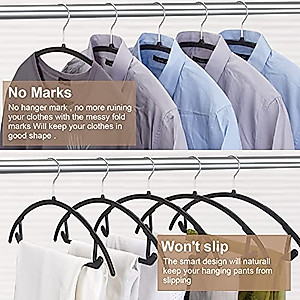 TIMMY Plastic Hangers 50pack No Shoulder Bump Suit Hangers - Chrome Hooks,Non Slip Space Saving Clothes Hangers, Heavyduty,Rounded Hangers for Sweaters,Coat,Jackets,Pants,Shirts,Dresses Black Hangers