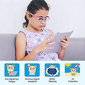 Cyxus Kids Blue Light Blocking Glasses Computer Game Spring Hinges Eyeglasses for Boys Girls Age 6-15