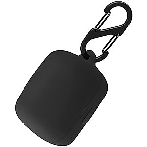 Geiomoo Silicone Case Compatible with Sony LinkBuds WF-L900, Protective Cover with Carabiner (Black)