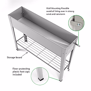 DIGTER Metal Raised Garden Bed,Raised Planter Box with Legs,Herbs and Vegetables Planter Suitable for Outdoor Patio Deck and Porch (Gray)