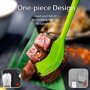 Silicone Basting Pastry Brush - Cooking Brush for Oil Sauce Butter Marinades, Food Brushes for BBQ Grill Kitchen Baking, Baster Brushes Baste Pastries Cakes Meat Desserts, Food Grade, Dishwasher Safe