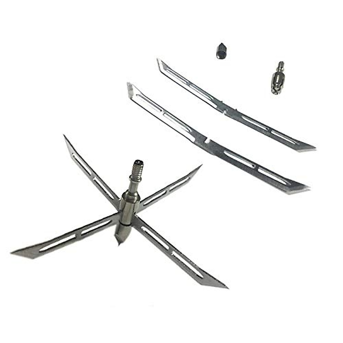 LEOBEE 9 Pcs Turkey Hunting Arrow Head 4" 200 Grain 4 Blade Huge Cut Broadhead for Crossbow Compound Bow.