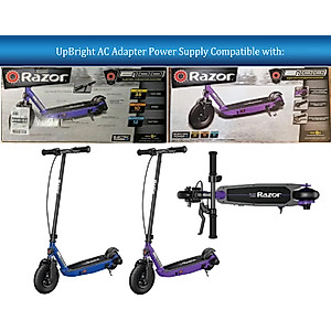 UpBright 12V AC/DC Adapter Compatible with Razor Black Label E100 E 100 12 Volt Sealed Lead-Acid SLA Retractable Battery 90W Kick Electric Hub Motor Scooter 13112148 13112155 Power Supply Cord Charger