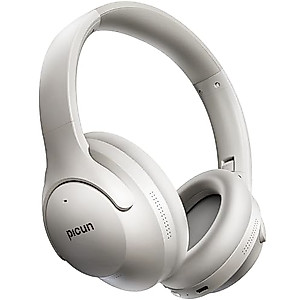 Picun Hybrid Active Noise Cancelling Headphones with Built-in Microphone, 100H Playing Time Hi-Res Audio & Deep Bass Bluetooth Wireless Over Ear Foldable Headphones for Travel, Home, Office, Gym