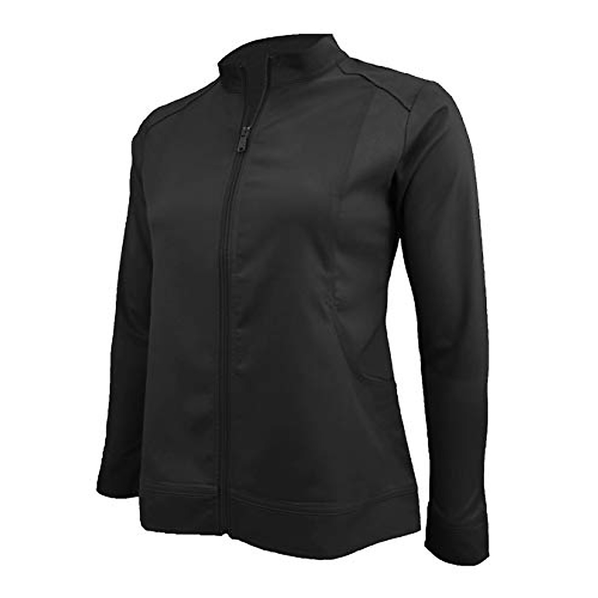 Natural Uniforms Women's Ultra Soft Stretch Zip Up Scrub Jacket (Black, 2X-Large)