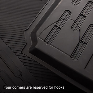 Rubber Cargo Tray Liner compatibility with 2021-2022 Bronco 4-Door,Reserve cutting position without covering The hook,3D TEP Trunk Liner Trunk Mat compatibility with Ford Bronco Accessories (black)