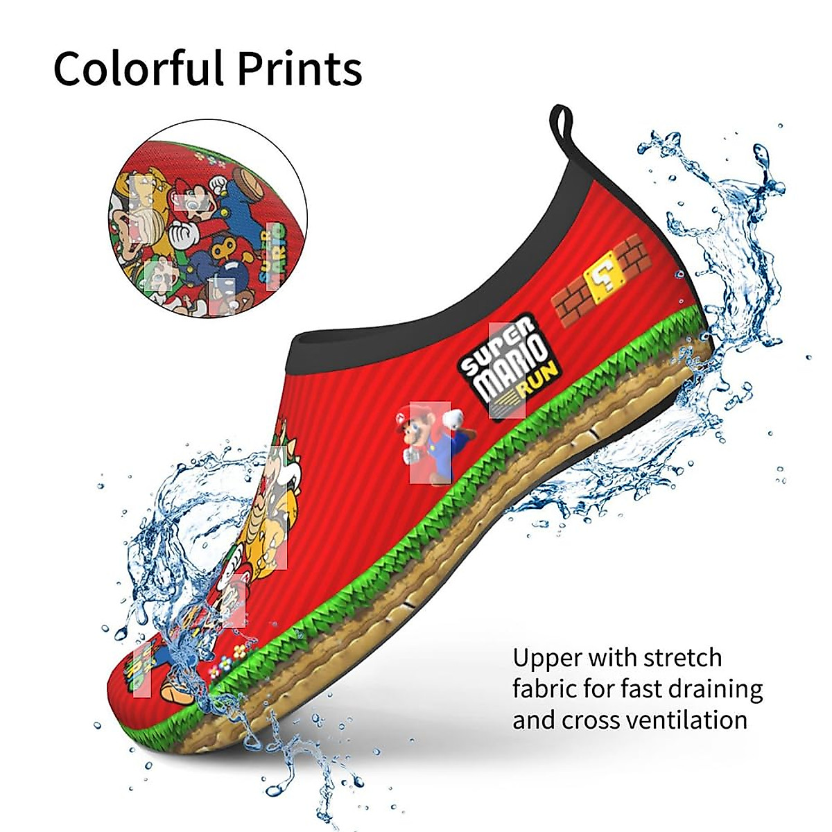 DLZRF Water Shoes for Boy Girl Quick-Dry Aqua Socks Swim Beach Yuga Exercise Wear Sport Pool Camping Must Haves Youth Size Style-04-2.5-3 Little Kid