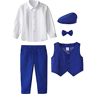 A&J DESIGN Baby Boy Gentleman Outfit Toddler Formal Wedding Dress Suits 18-24 Months Royal Blue