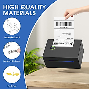 MaxGear 4" x 6" Direct Thermal Labels, 500 Fanfold Labels, for Shipping & Mailing, Perforated White, Commercial Grade with Permanent Adhesive, Compatible with Most Thermal Printers,1 Stack