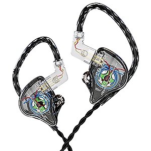 keephifi KBEAR Storm in Ear Monitor Headphones for Singers Musicians, Audiophile, 10mm Strong Magnetic Dynamic Driver Wired Earbuds in Ear Earphone IEM with Detachable OFC Cable (Black No Mic)