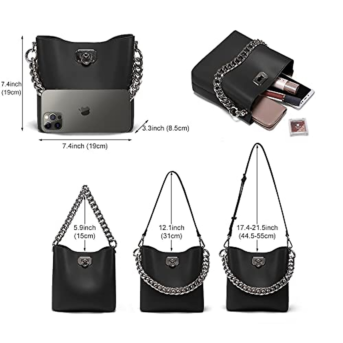 UUCOMOO Purses for Women Vegan Leather Bucket Bag Women's Crossbody Handbags for Women Shoulder Bag Tote Bag