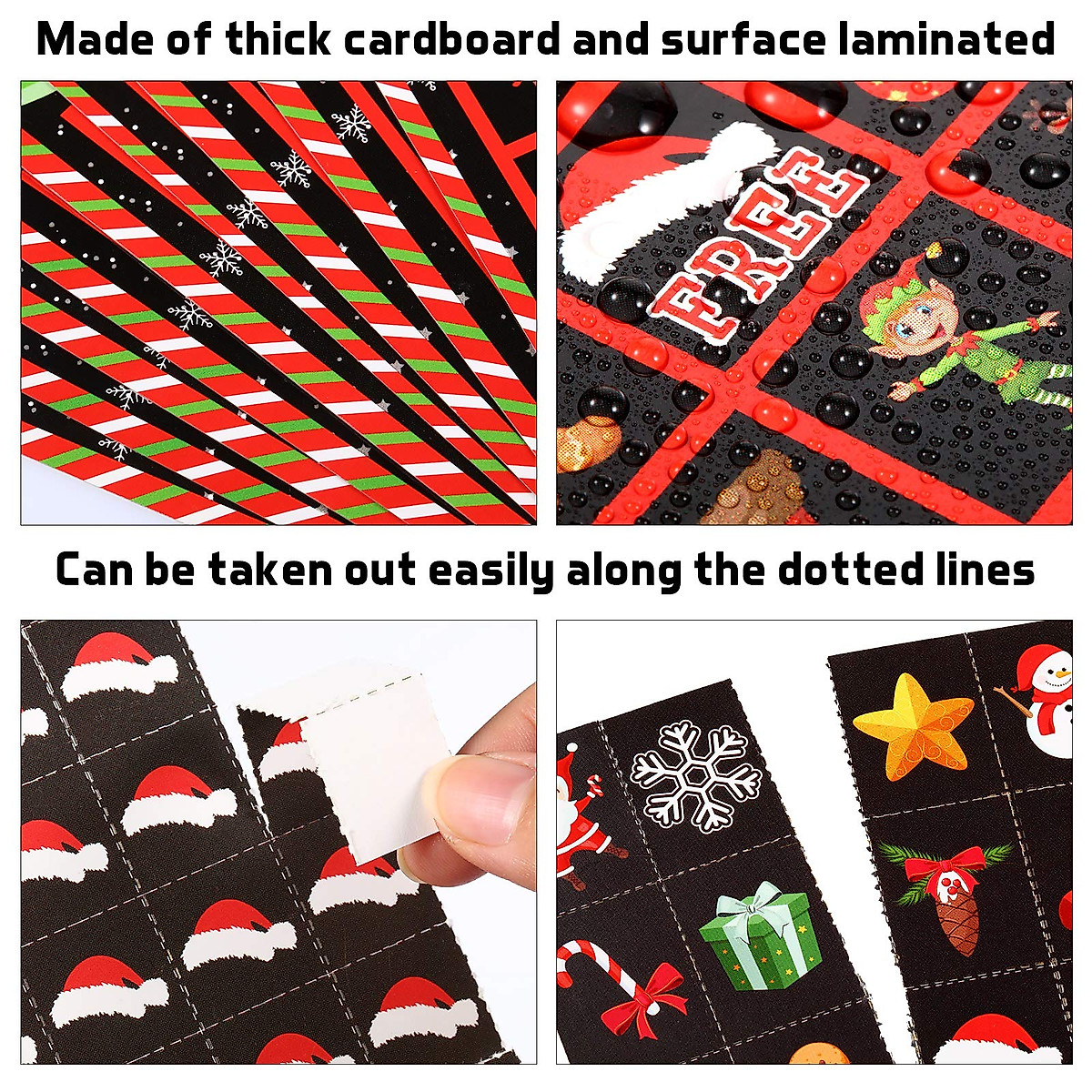 Skylety Christmas Bingo Game Cards for Adults 24 Players Holiday Christmas Games Sets for Large Groups Family Party School Classroom Xmas Activities