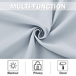 NICETOWN Greyish White Room Darkening Valances - Energy Efficient Kitchen Grommet-Top Kitchen Curtain Panels for Short Windows (2-Pack, W42 x L18 + 1.2 inches Header, Platinum-Greyish White)