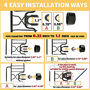 AIVIIN Aluminum Faucet Sponge Hook Holder for Kitchen Sink, Adjustable Detachable Over Aluminum Rack Caddy Organizer for Bathroom, Scrubbers, Compatible with Faucets 0.25-1 Inches in Diameter, Black