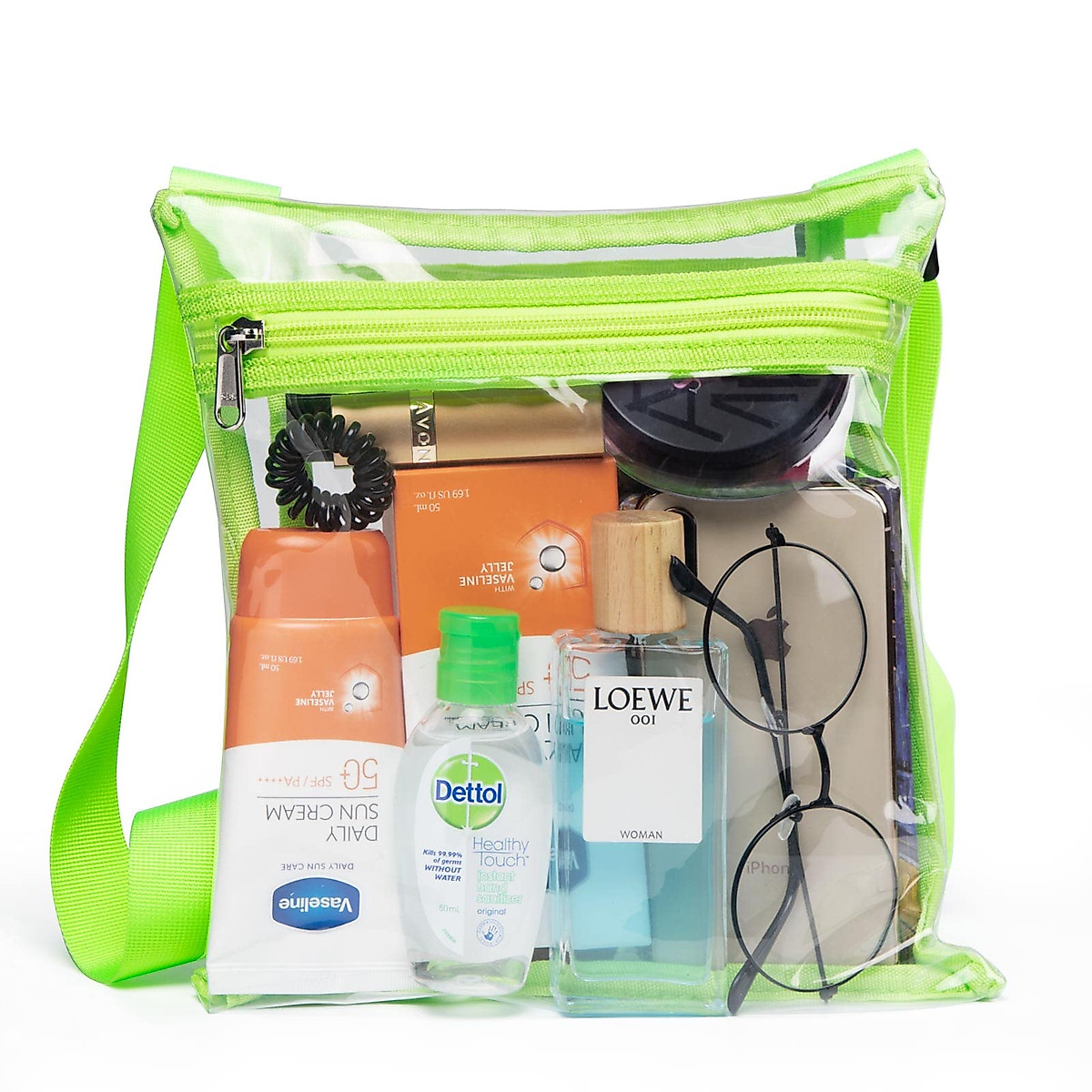 Lorbro Clear Purse Stadium Approved, Clear Crossbody Purse, Clear Bag with Inner Pocket and Adjustable Strap for Concerts, Sports Event