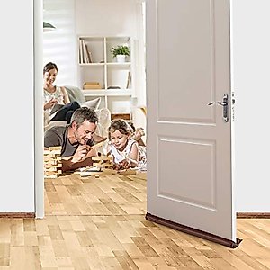 Door Draft Stopper,Under Door Blocker Size of MUOVE Adjustable Size from 32" to 36"，Cover Gap Up to 1.4"，Air Door Guard Sound Blocker Door Sweep, Water-Proof, Winter-Proof, Block Light，Energy Saving