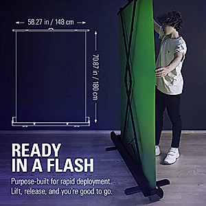 Elgato Green Screen - Collapsible Chroma Key Backdrop, Wrinkle-Resistant Fabric and Ultra-Quick Setup for background removal for Streaming, Video Conferencing, on Instagram, TikTok, Zoom, Teams, OBS