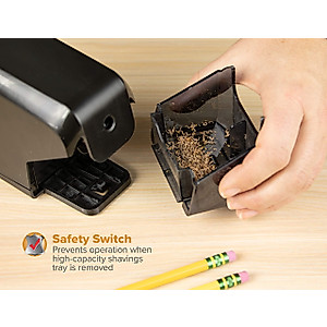 Bostitch Office Battery Pencil Sharpener, 4X Longer Cutter Life, Tip Saver Technology, Black (BPS4-BLK)