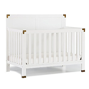Baby Relax Miles 5-in-1 Convertible Crib, Nursery Furniture, Classic White