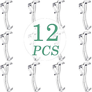 2.5 Inch Valance Clips, Clear Plastic Valance Clips for Blinds, Hidden Blinds Valance Clips for Horizontal Blind Valance (12 Pieces)